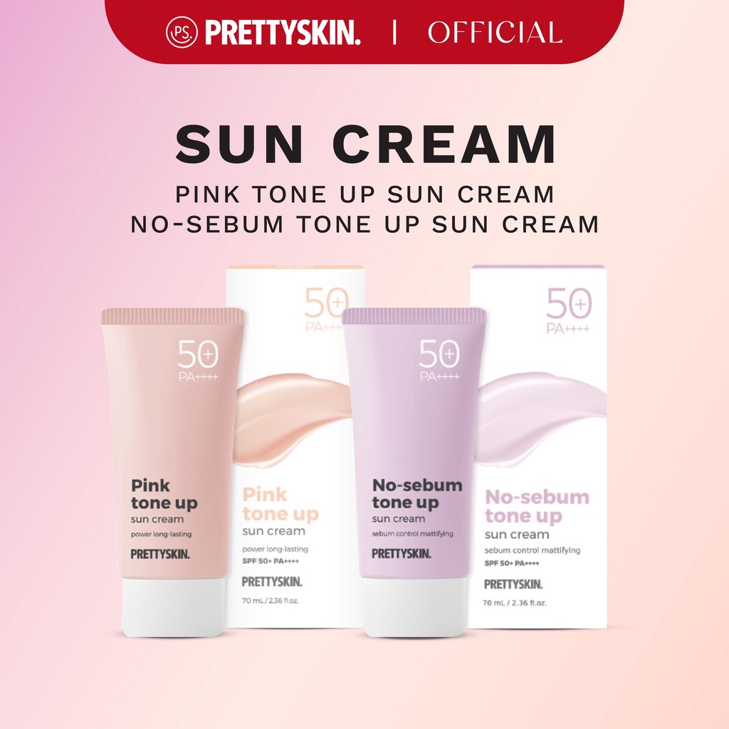 PRETTYSKIN Pink / No-Sebum Tone Up Sun Cream SPF50+ PA++++ 70ml ...