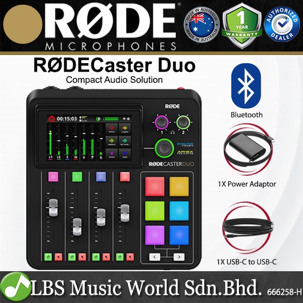 Rode RODECaster Duo Audio Production Studio With Built In Wireless ...