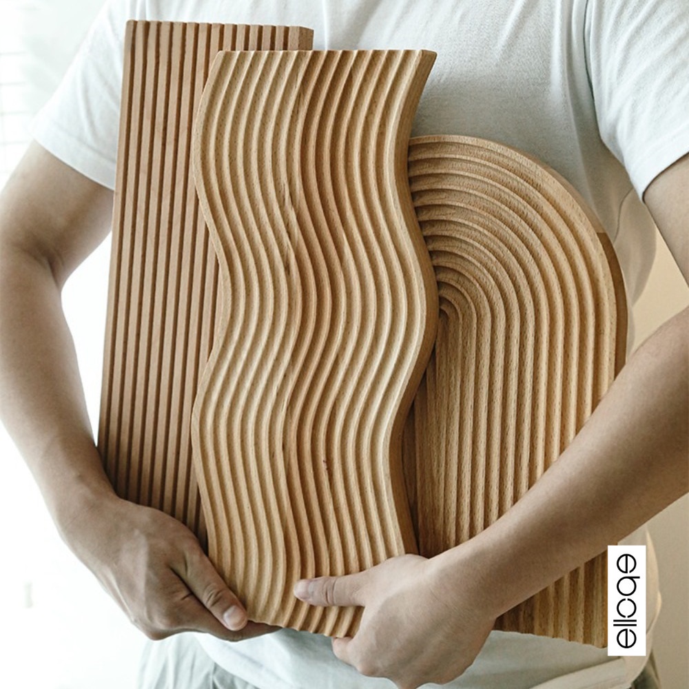 ELLOQE Ombak Ripple Wooden Serving Tray Dulang Kayu Berjalur viral ...