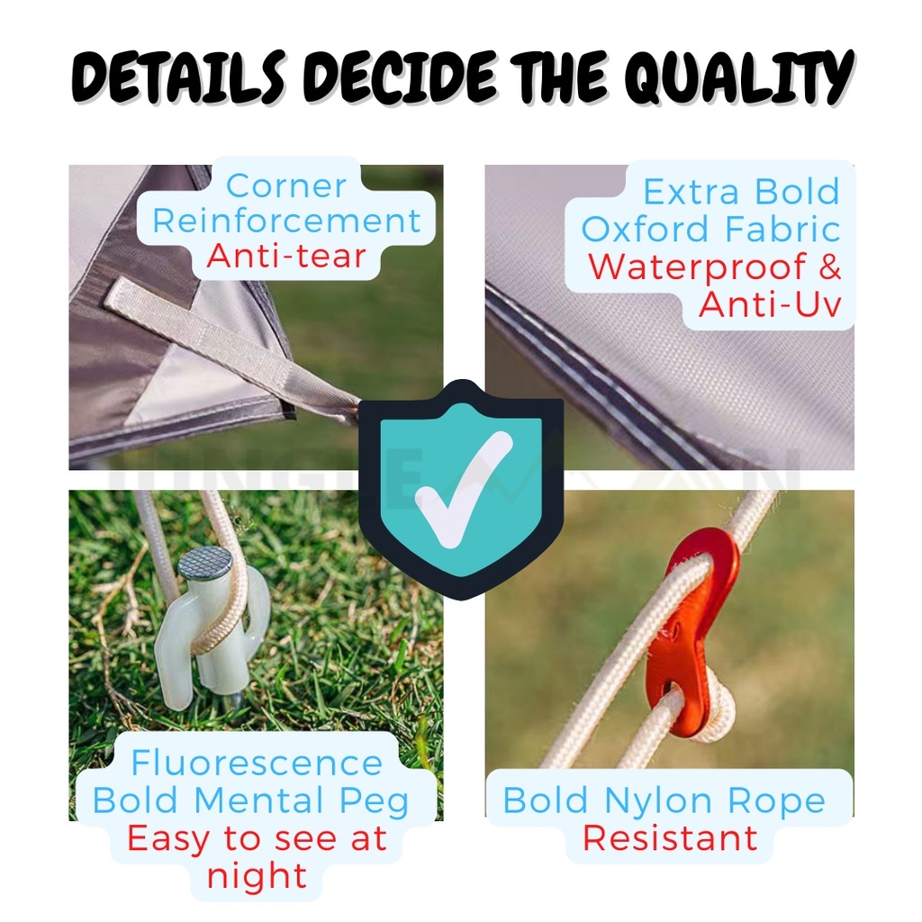 Flysheet Camping Waterproof Fly Sheet Camping Flysheet With Pole Set ...