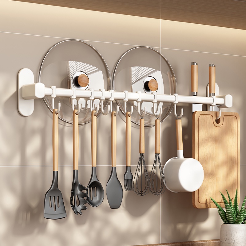 KAKUGU White/Black/Gun gray kitchen hook rack, perforated free, double ...