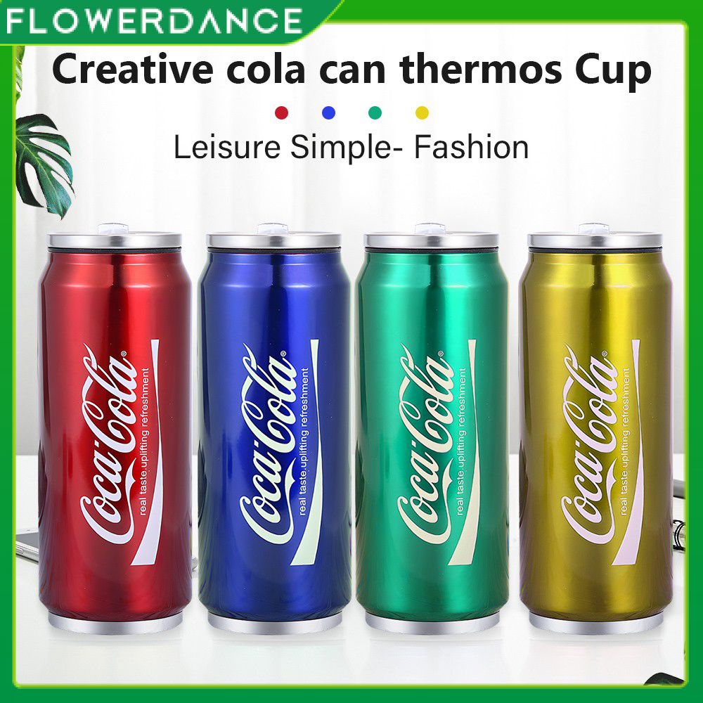 Creative Cans Stainless Steel Thermos Cup Coke Budweiser Portable Straw ...