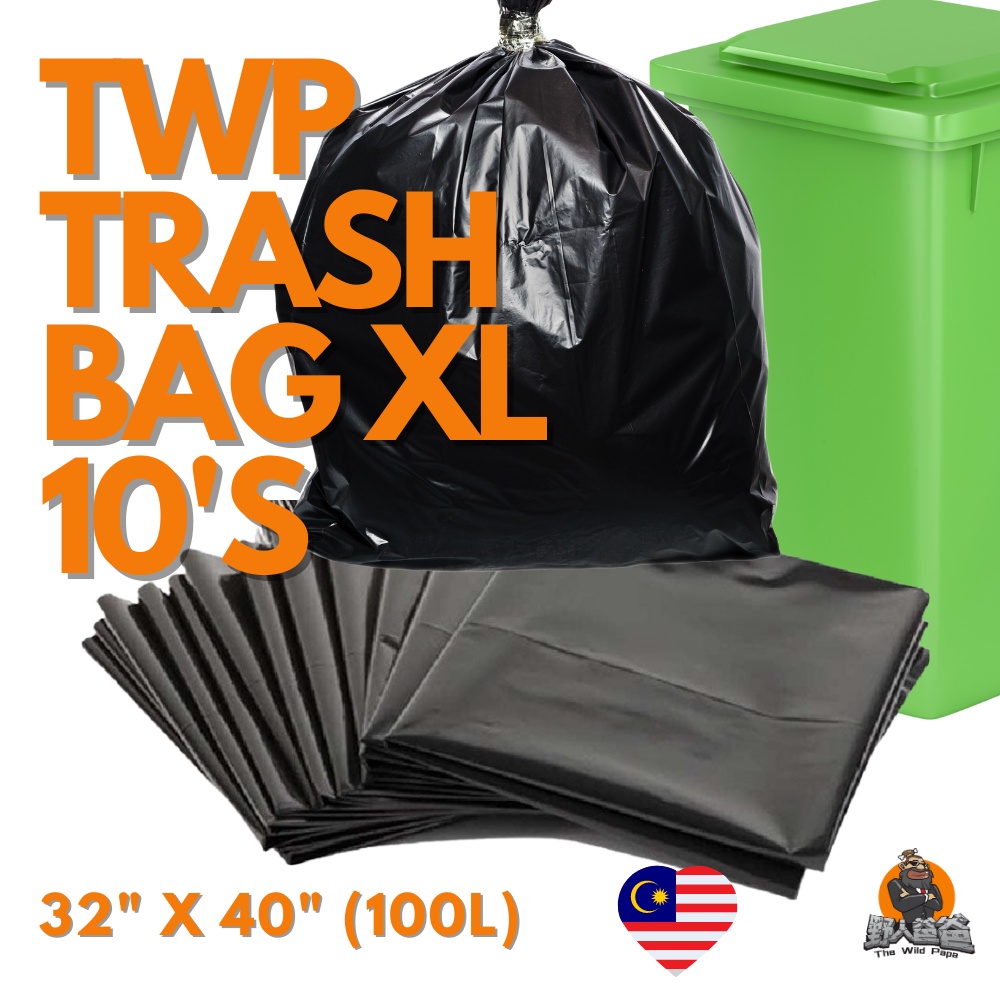 TWP Trash Bags Size XL 10's (32" x 40" 100L) | Shopee Malaysia