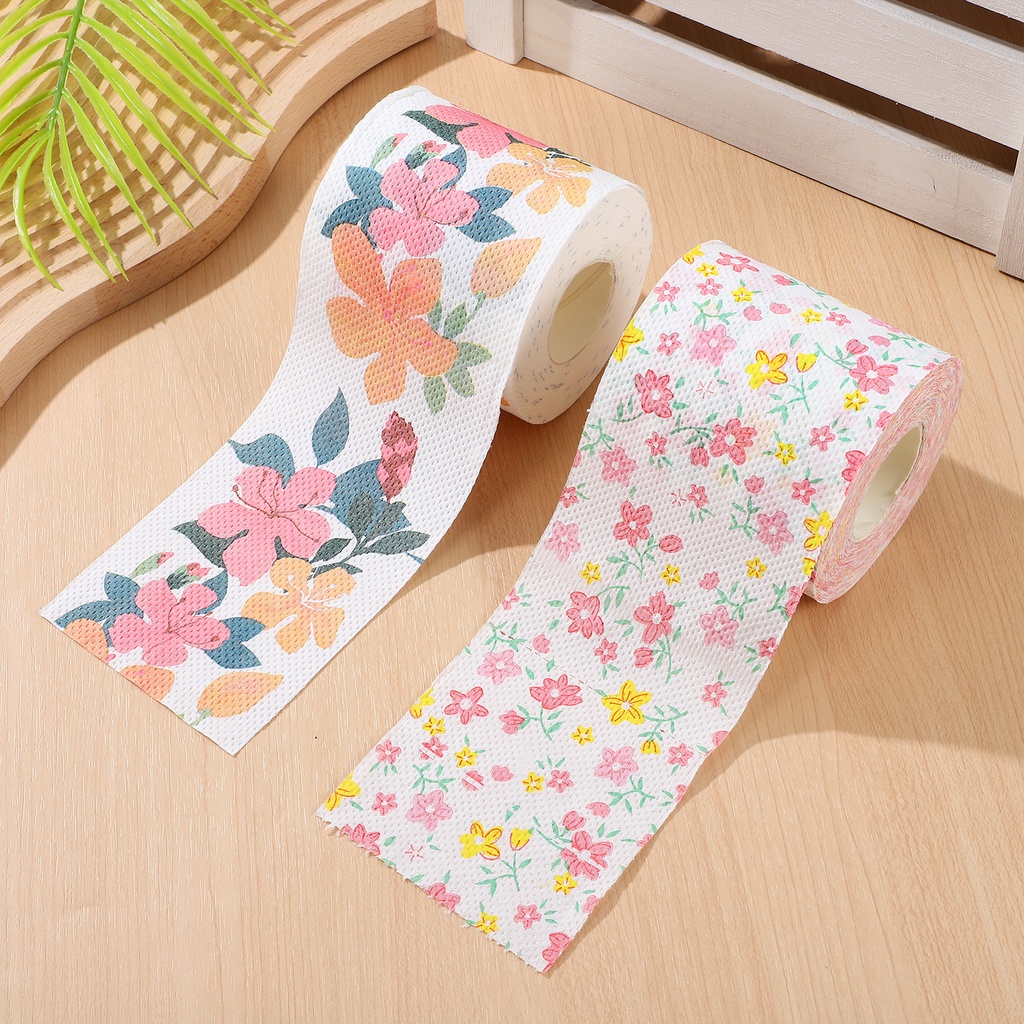 【in stock】 Tissue Roll Office Toilet Paper Floral Print 2 Rolls ...