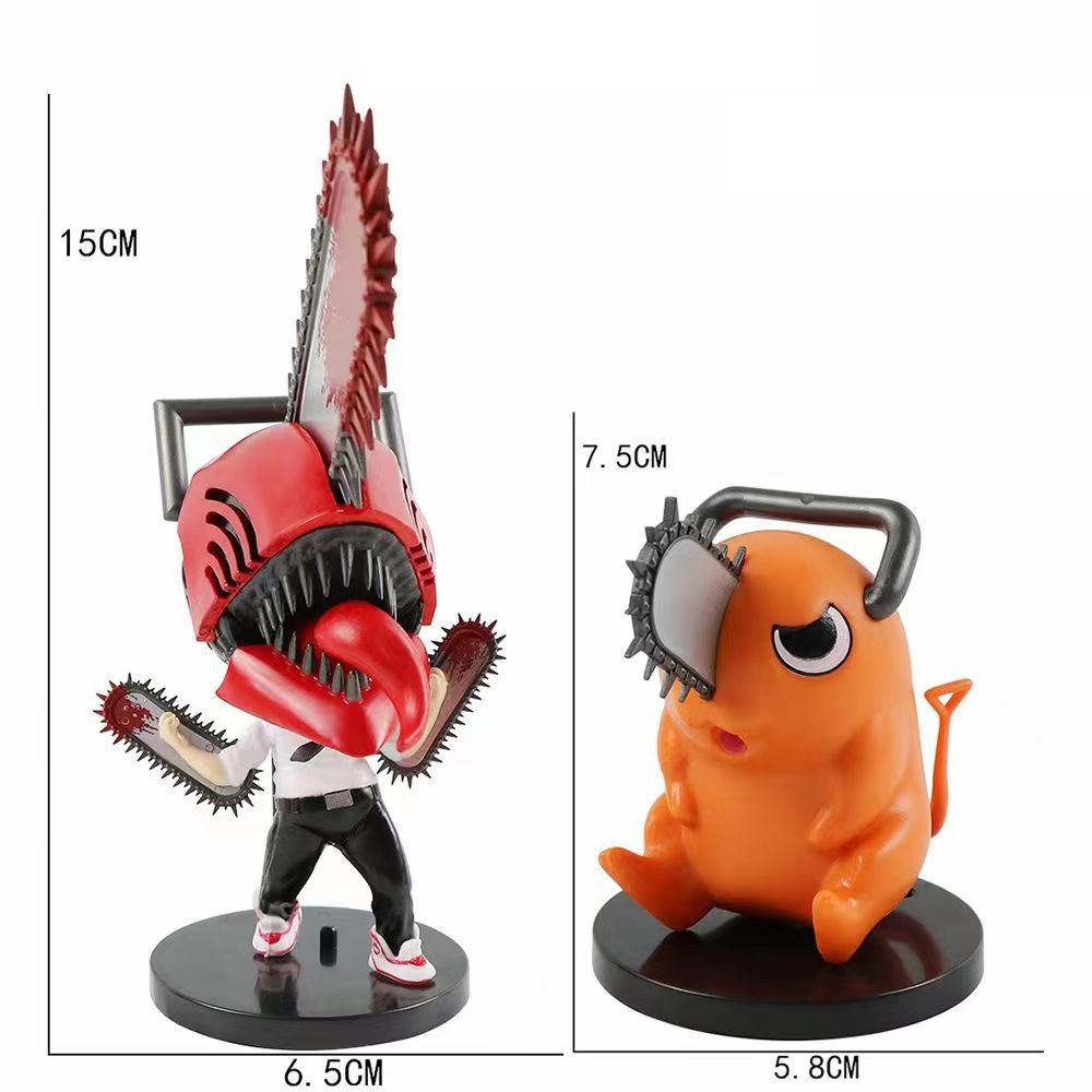 Socute Chainsaw Man Pochita Denji Action Figure Cake Topper Birthday ...