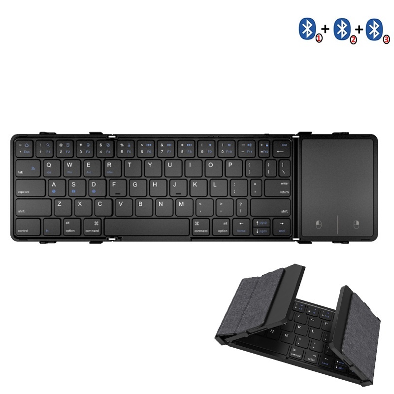 Bow Store Rechargeable Foldable Keyboard With Touchpad Mouse Foldable Wireless Bluetooth