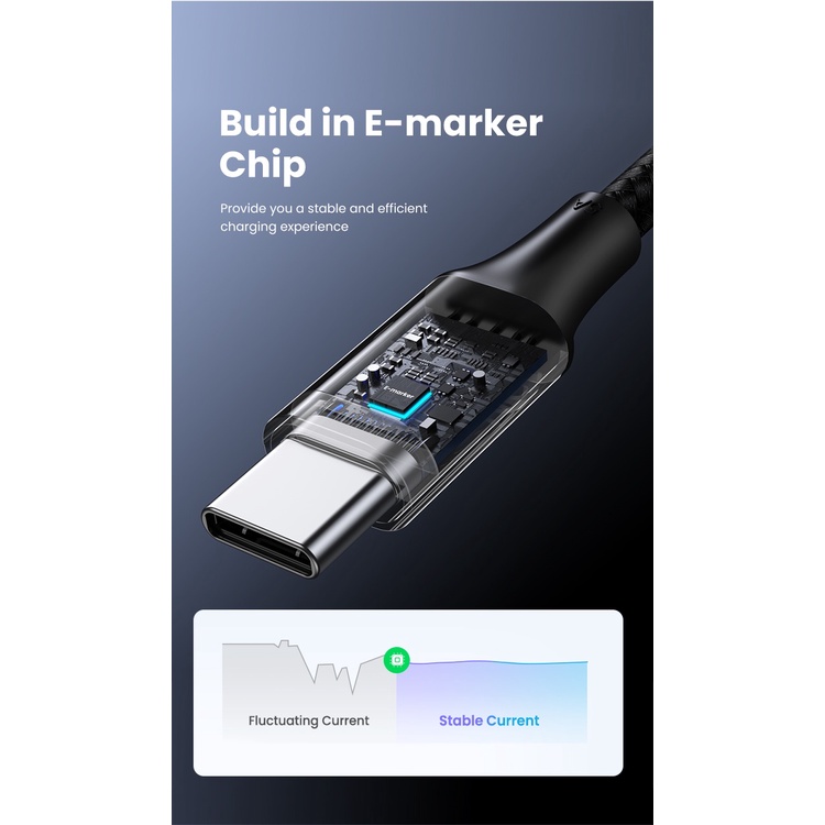 UGREEN 100W Fast Charging 20V 5A Nylon Bradied USB C To USB Cable | Shopee Malaysia