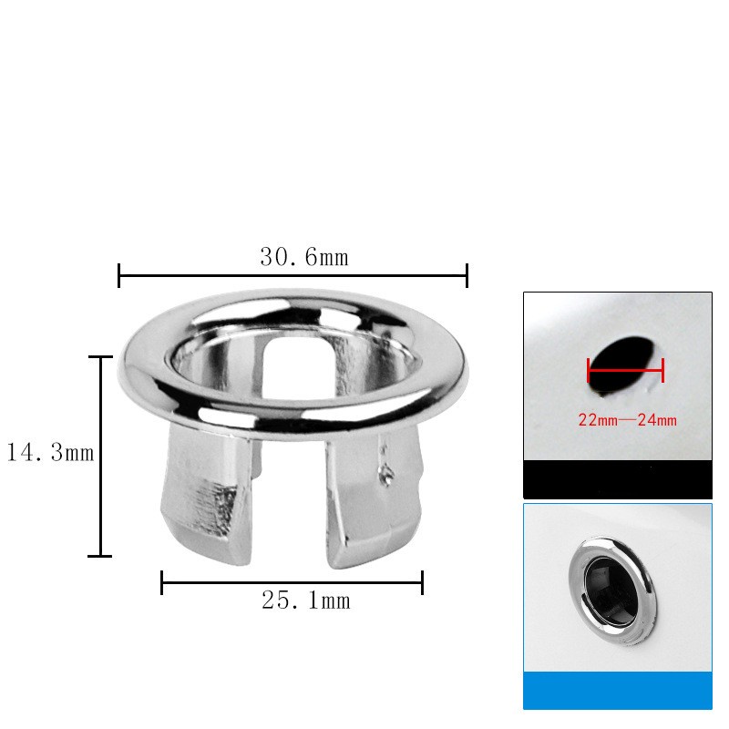 Brass Sink Overflow Cover Chrome Trim Accessories Bathroom Hole Cover ...