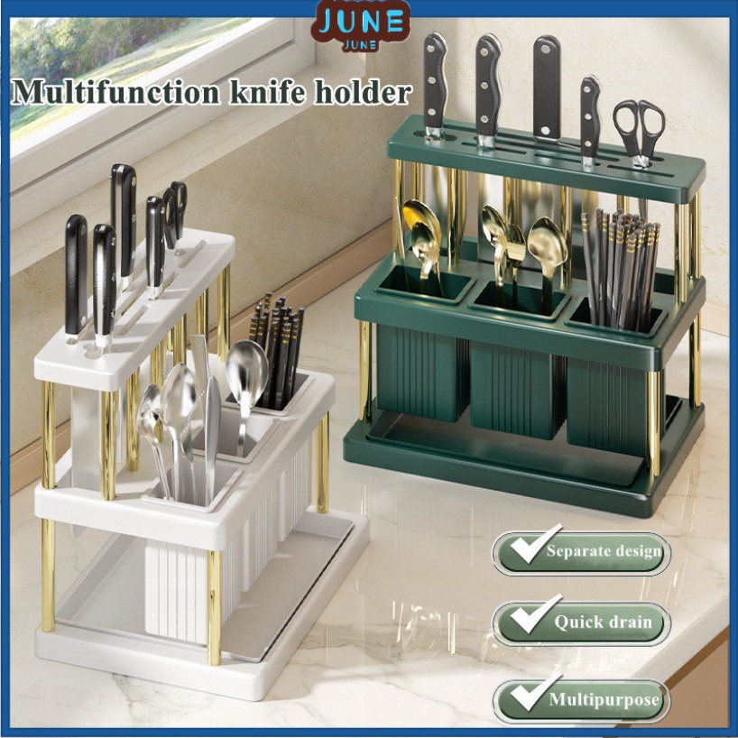 Kitchen Multifunctional Knife Holder Light Luxury Countertop Window ...