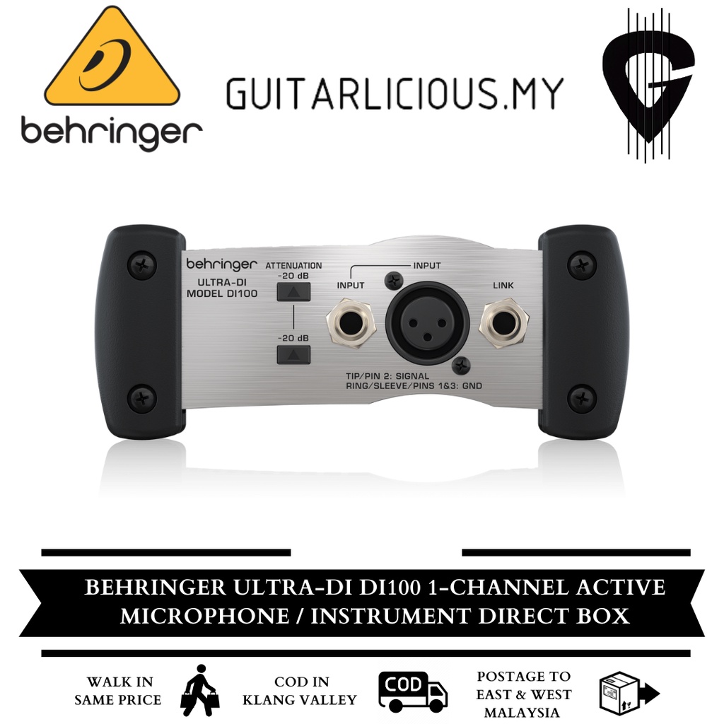 Behringer Ultra-DI DI100 1-channel Active Microphone / Instrument ...