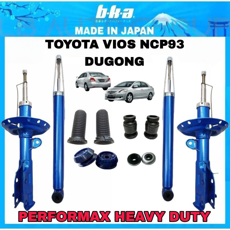 HEAVY DUTY BKA JAPAN PERFORMAX TOYOTA VIOS NCP93 DUGONG ABSORBER FRONT / REAR HEAVY DUTY FULL ...