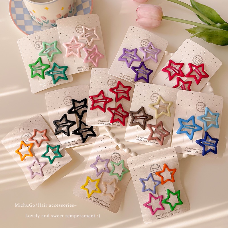 10 Set of Five-pointed Star Hairpin Headdress Side Back Head Broken ...