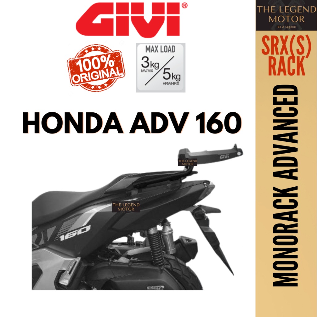 HONDA ADV160 ADV 160 GIVI SRX SPECIAL MONORACK MONO RACK J TAPAK BOX KOTAK BELAKANG TOP CASE ...