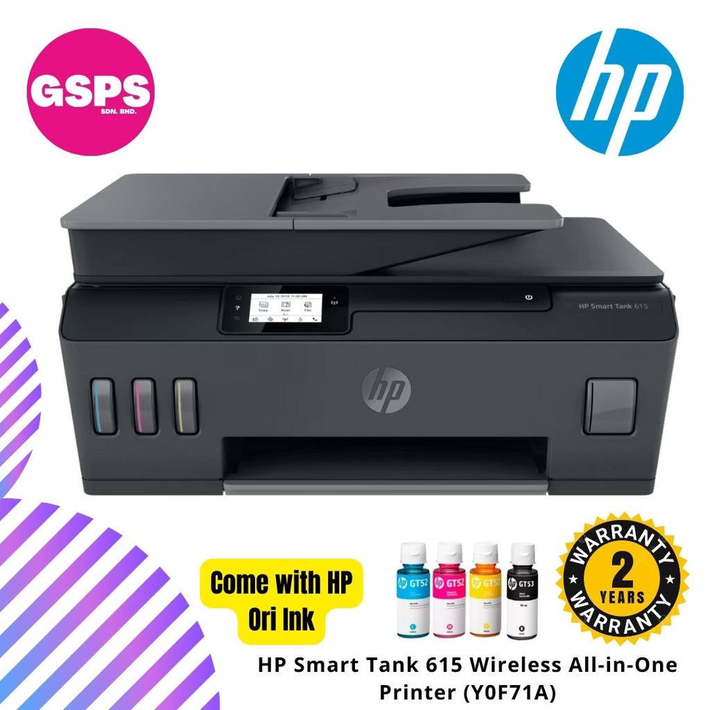 HP Smart Tank 615 Wireless All-in-One Printer (Y0F71A) | Shopee Malaysia
