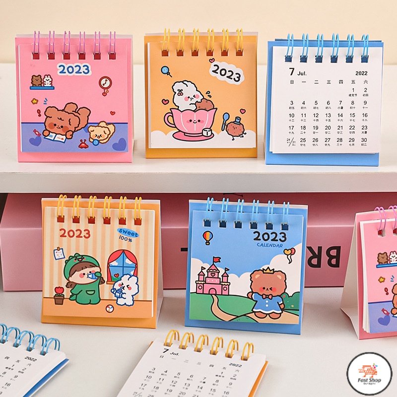 FS Creative Student Desktop Mini Desk Calendar / 2023 New Year Cute ...