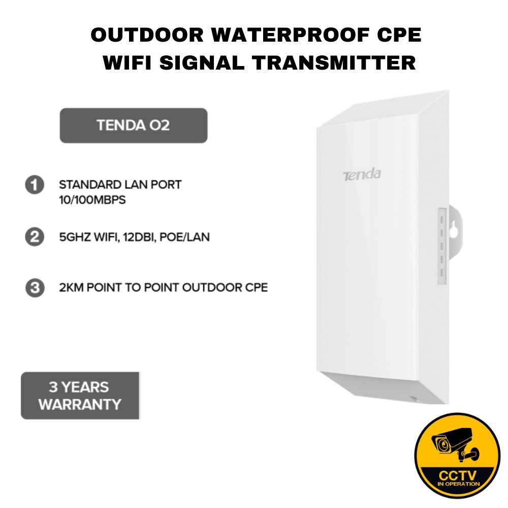 Tenda O2 / O3 up to 5KM Wi-Fi Bridge Outdoor PoE Access Point Repeater ...
