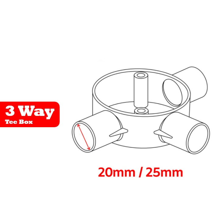 PVC Conduit Pipe Fitting Accessories 20mm 25mm 1 2 3 4 Way Box Tee ...