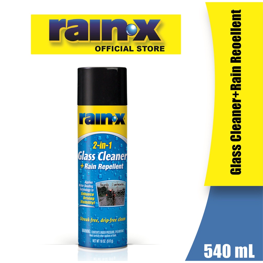 Rain-X 2-In-1 Glass Cleaner With Rain Repellent Aerosol (540ml ...