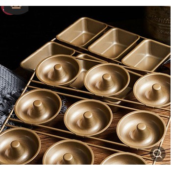9hole donut mould 甜甜圈摸具non-stick mini toast mold brownie mold pound ...