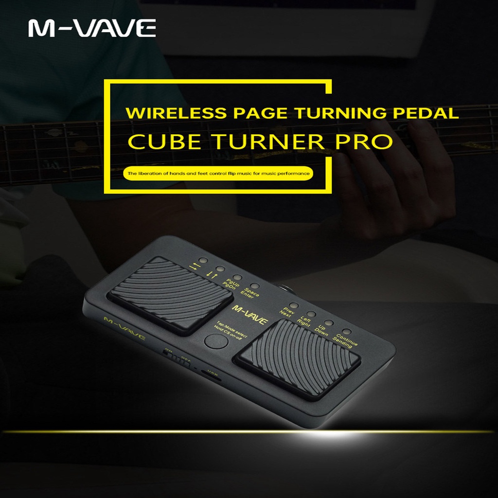 M-VAVE Cube Turner Pro Wireless Bluetooth Page Turner Silent Foot Pedal ...