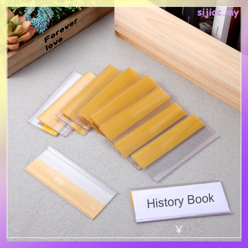 🏠 Pemegang Label Harga 50Pack untuk Paparan Meja Sign Holder PVC Lurus ...