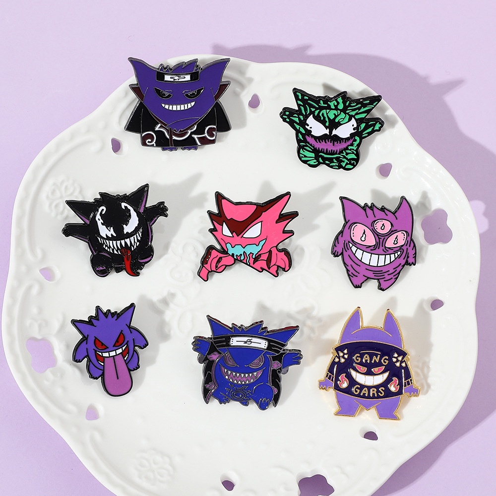 Kawaii Game Anime Gengar Enamel Pin Cartoon Gengar Brooch Metal Badges ...