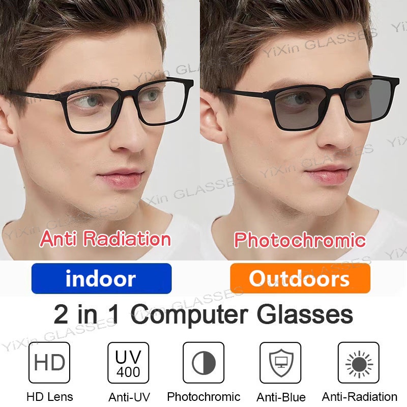 Photochromic Anti Radiation Eye Glasses For Women Men Anti Rad Sun ...