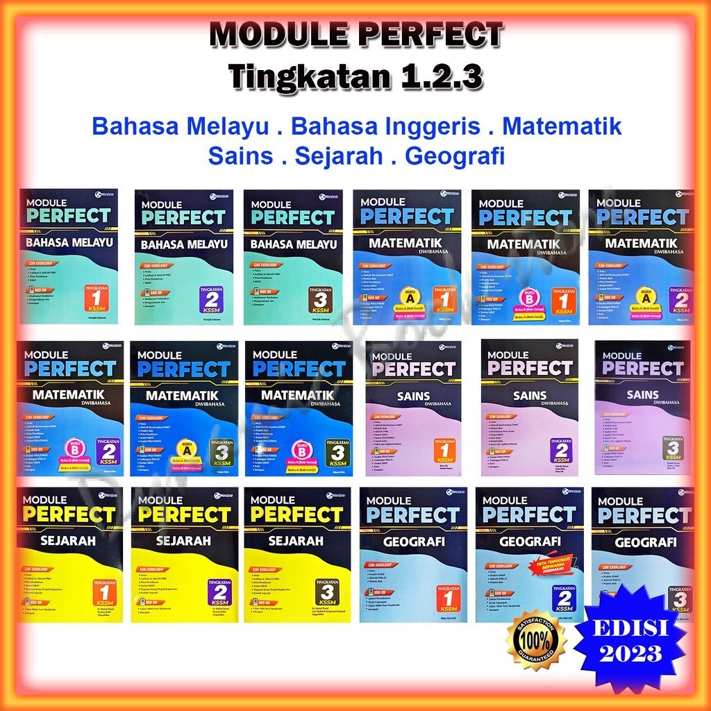 Buku Latihan : Module Perfect Tingkatan 1 / 2 / 3 Edisi 2023 - B.Melayu / Matematik / Sains ...