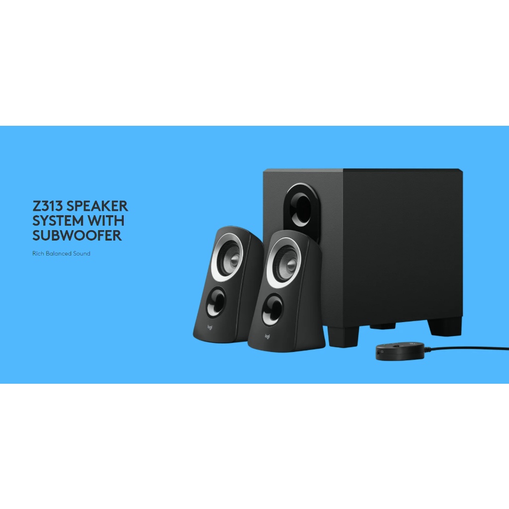 [New Stock] LOGITECH Z313 Speaker System with Subwoofer, Rich Balanced ...