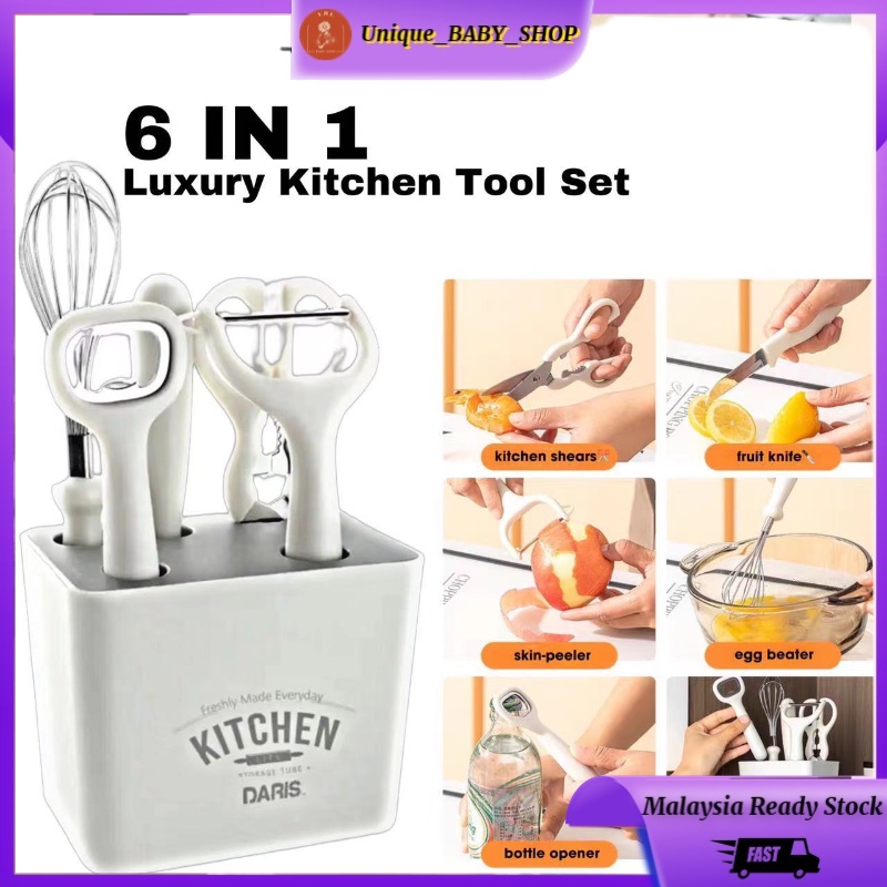 6IN1 Luxury Cooking Kitchen Tool Set/Silicone Utensils Cooking Sets ...