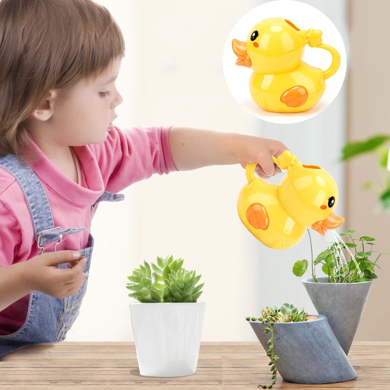 Cute Duck Watering Can Bath Toys Wash Hair For Baby Kid Beach Pool ...