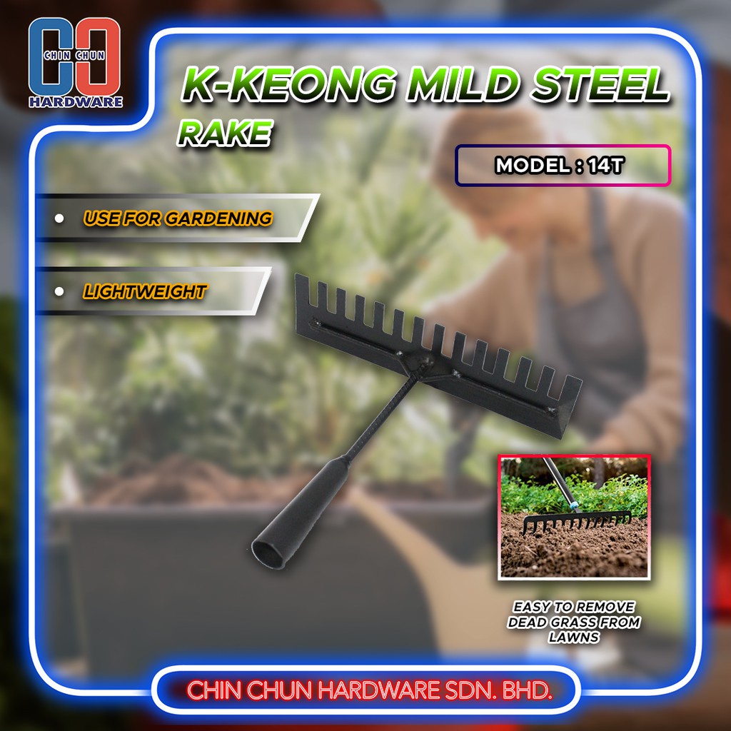 K-KEONG B-TANI MILD STEEL RAKE 14T|PENCAKAR 14 GIGI|CAKAR|GARDEN RAKE|CAKAR KEBUN|GARDENING ...