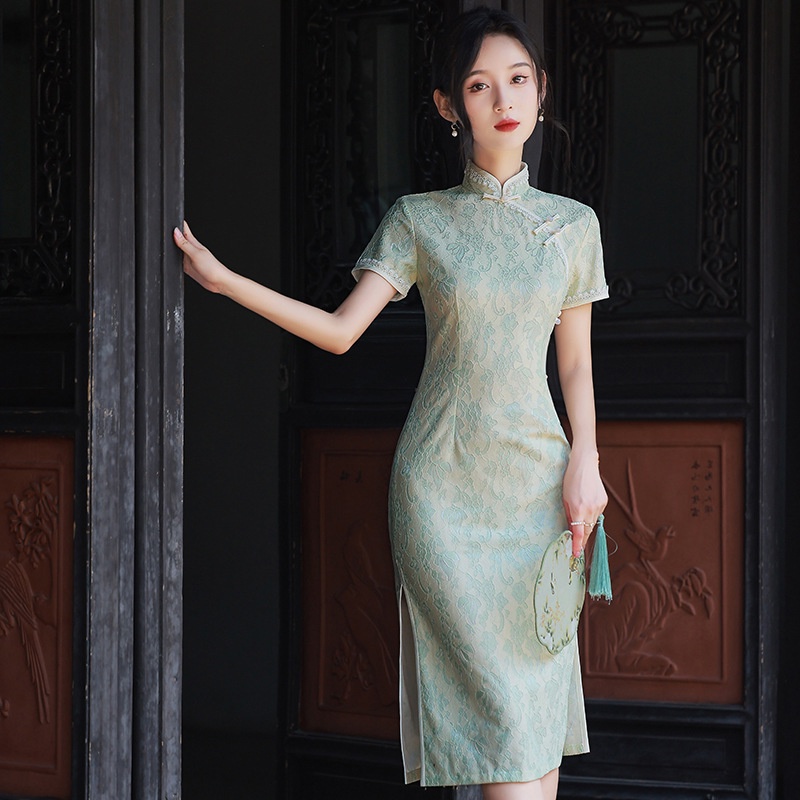 Youyoujia（Ready Stock）2024 New Style Women improved Long cheongsam ...