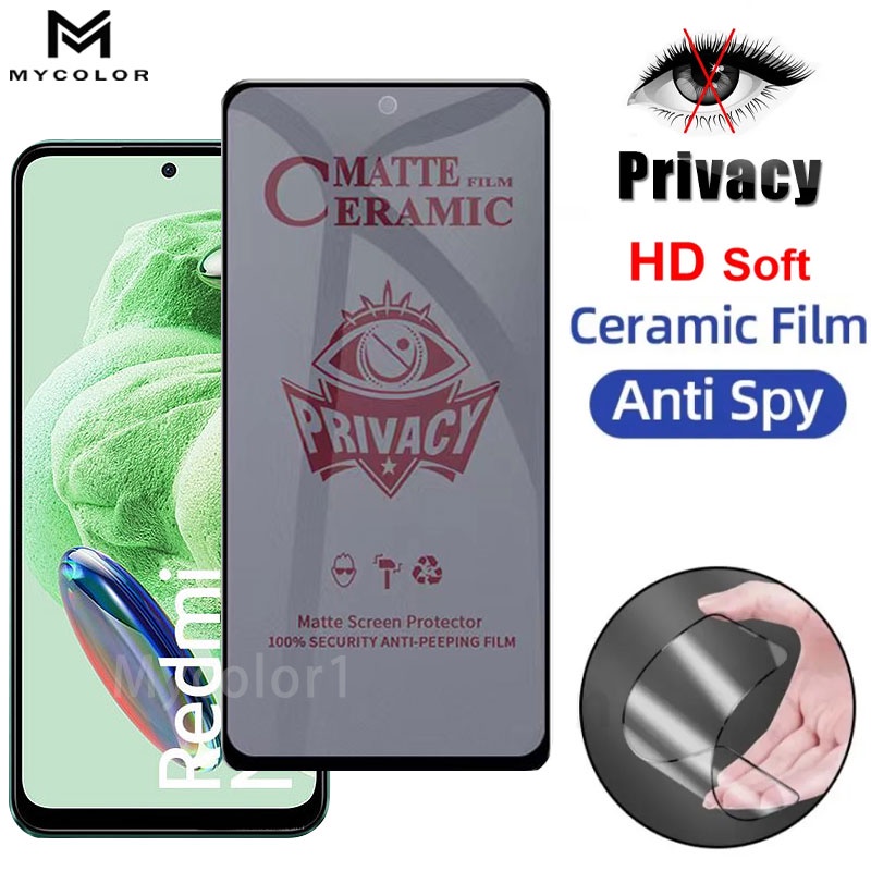 Privacy Ceramic Film Anti-Spy Soft Screen Protector For Redmi Note 14 ...