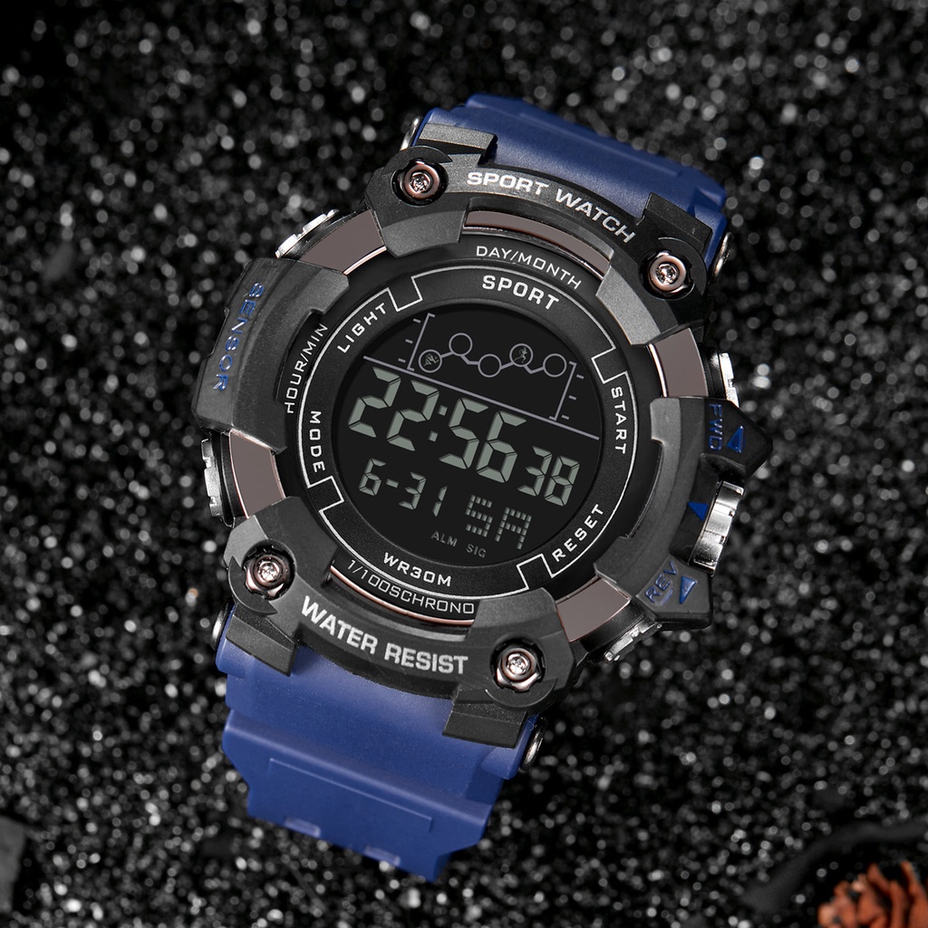 POSHI Top Brand Sport Watch Men's Electronic Digital Watch LED Outdoor ...