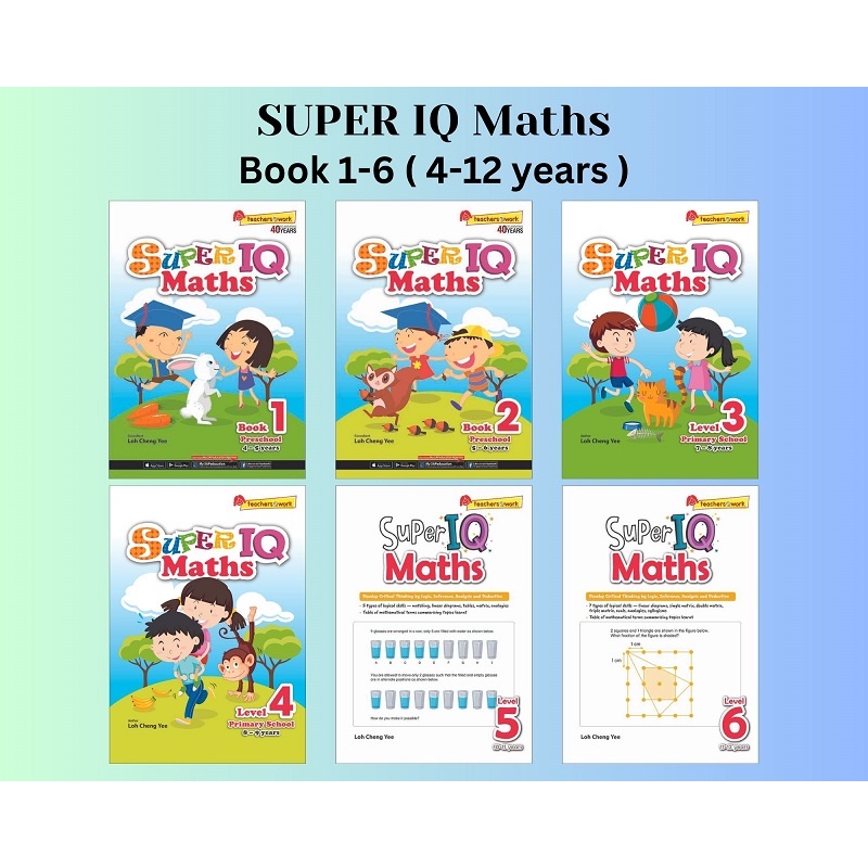 Singapore Syllabus (SAP) - Super IQ Maths Book 1-6 ( 4-12 years ) Pre ...