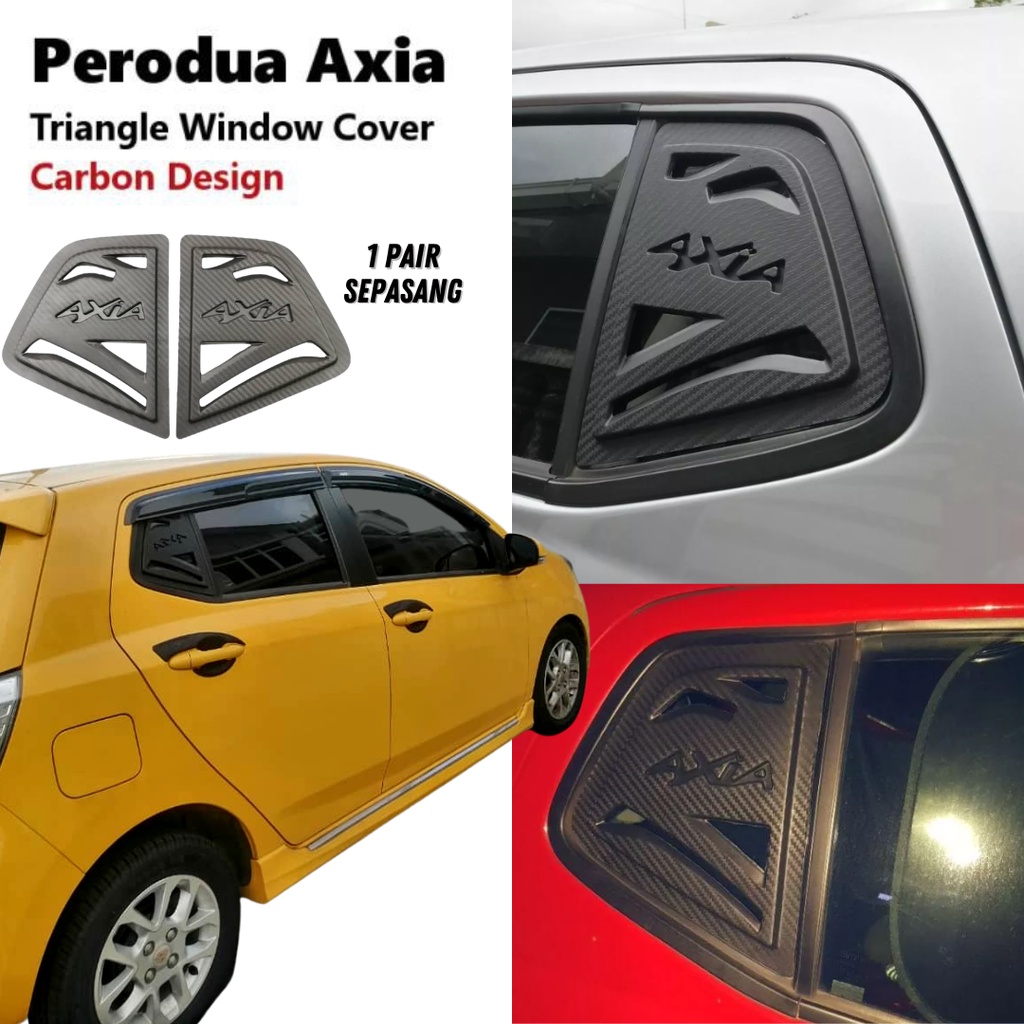 PERODUA AXIA CARBON WINDOW COVER Rear Side Mirror Louver Pelindung ...
