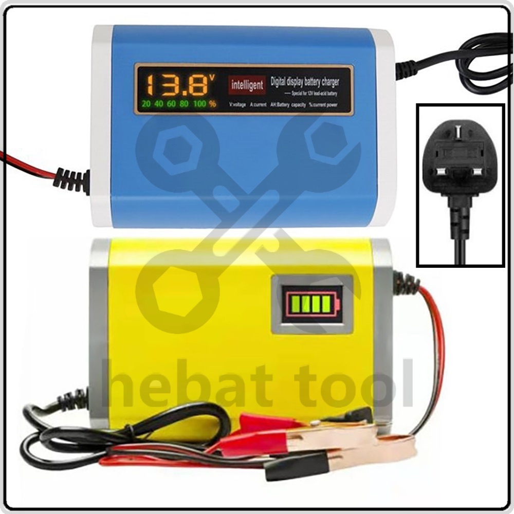 3 Pin Plug Car Battery Charger 12V 6A Acid Battery Pulse Motorcycle ...