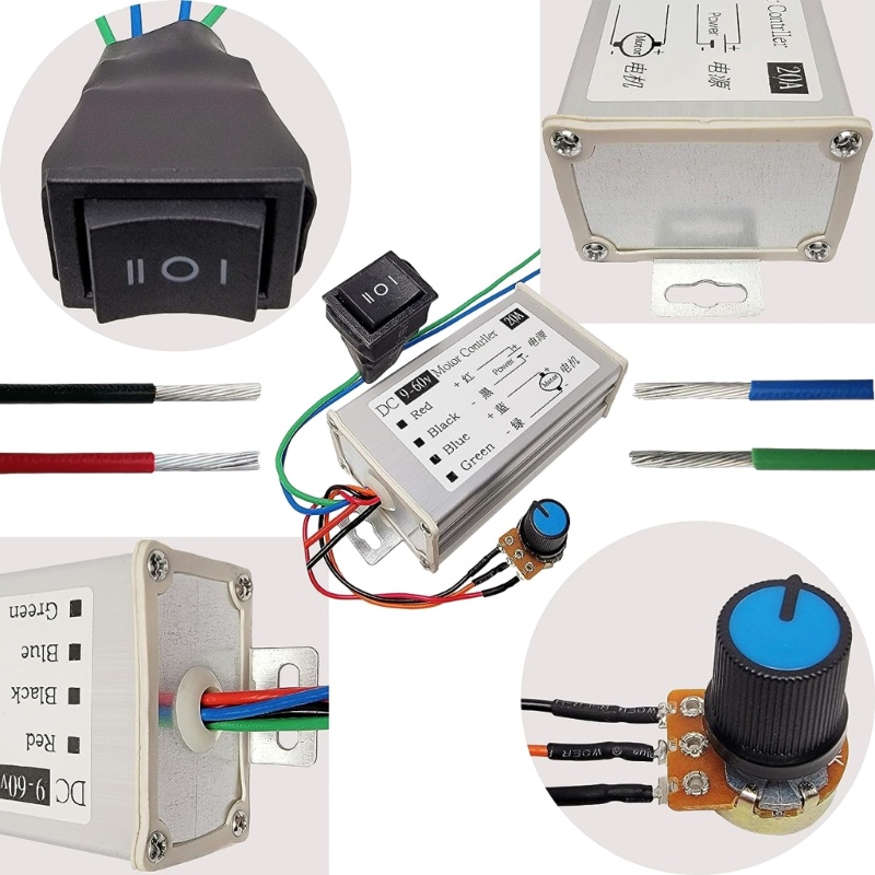HL DC9V-60V DCMotor Speed Controllers 20A 1200W Motor Pulse Width ...