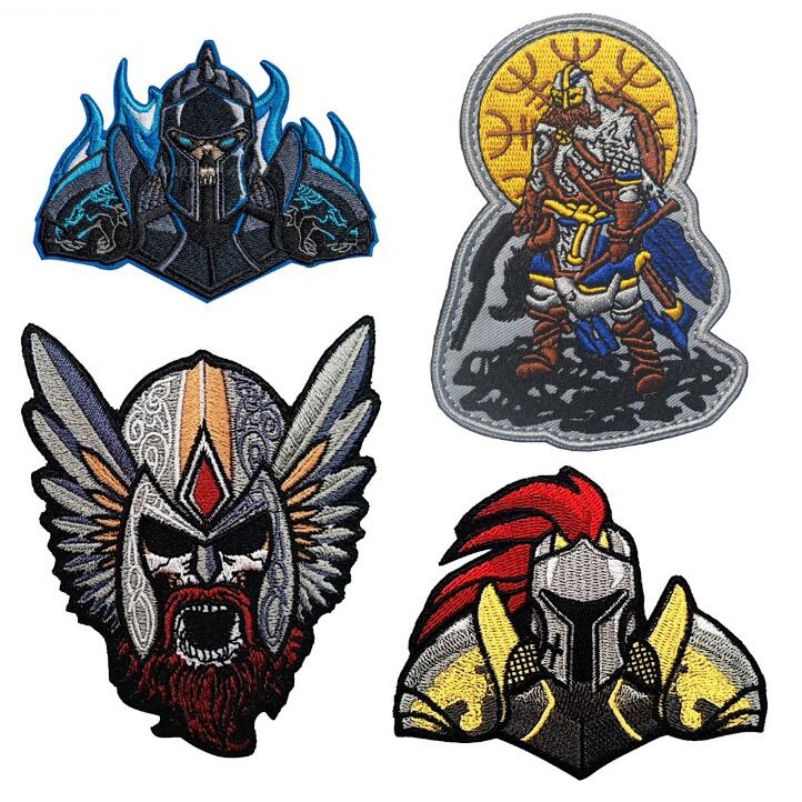Velcro Patch Bright Color 3D Embroidered Armor Warrior Style Badge ...