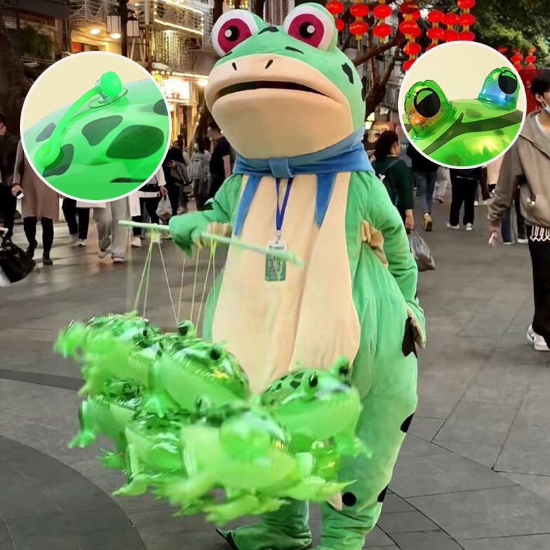 Glowing Inflatable Frog Balloons Green Bouncing Frog Toad Ballon Jungle ...