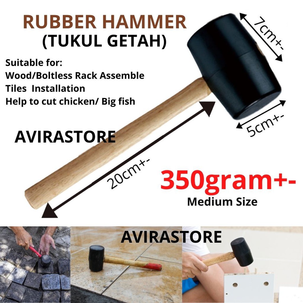 Rubber Hammer Rubber Mallet Solid Rubber Hammer for Rack, Tiles ...