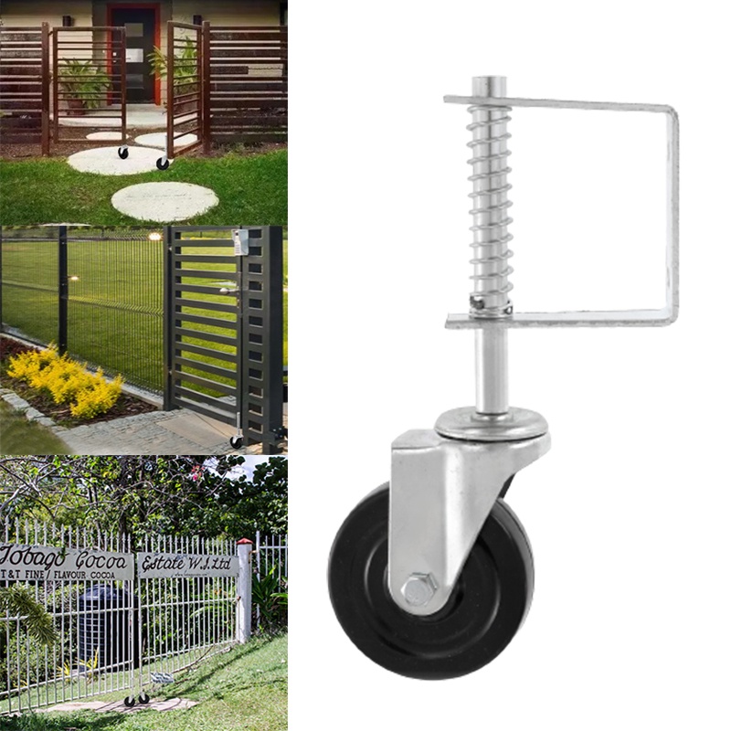 4inch Rubber Mute 100KG Load Capacity Spring Loaded Gate Door Wheel ...