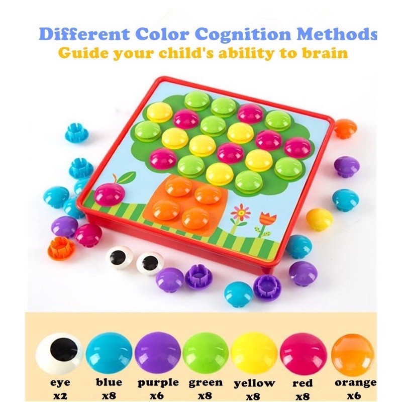 Board Arts and Crafts with Mushroom Nails Button Idea Color Matching ...