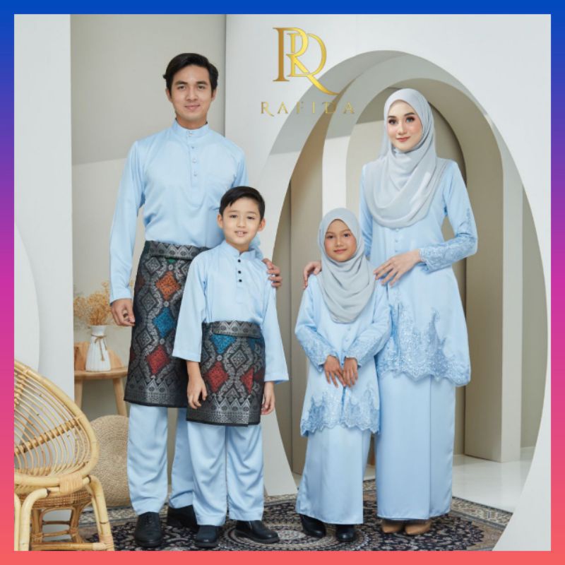 🧡 BAJU RAYA PL 2024 SEDONDON IBU AYAH ANAK SET RAYA 2024 BABY BLUE ...