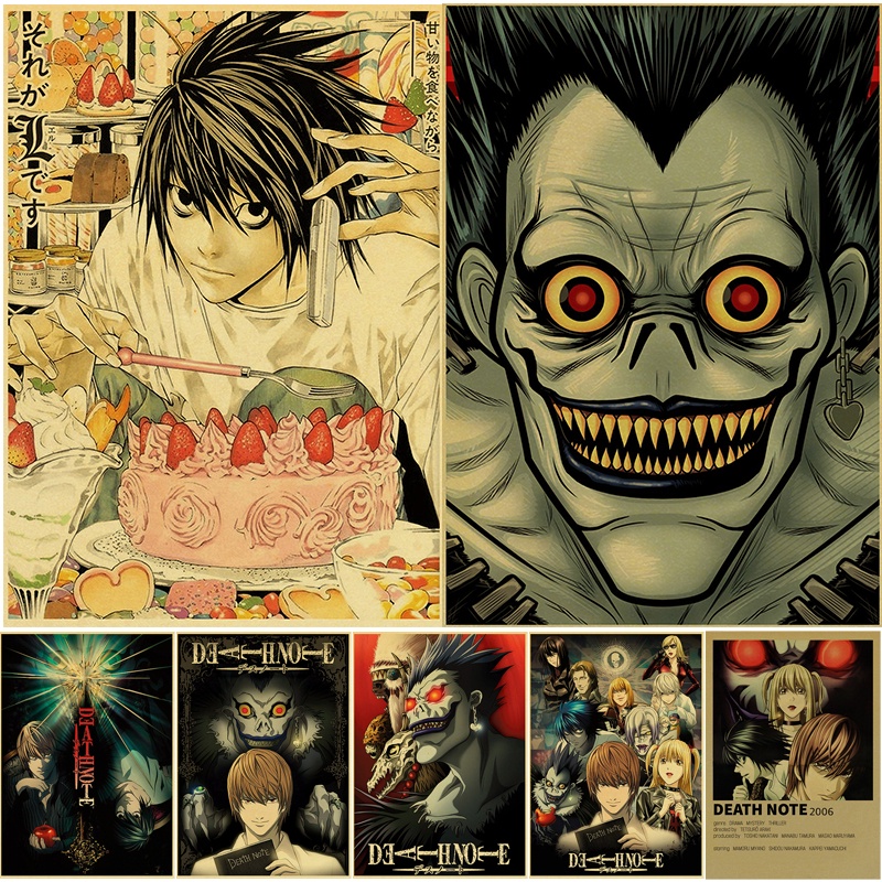 Hot Anime Death Note Posters Manga Ryuk Retro Kraft Paper poster ...