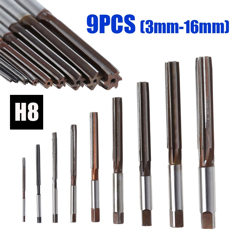 Hand Reamers Reamer Tool 9Pcs/Set Metal Engineering H8 Cutter Straight ...