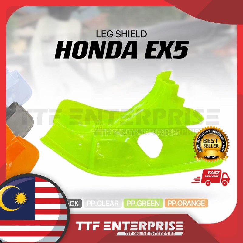 HONDA EX5 LEG SHIELD (PC.GREEN/ORANGE/BLACK/CLEAR) FRONT COVER PUTIH ...