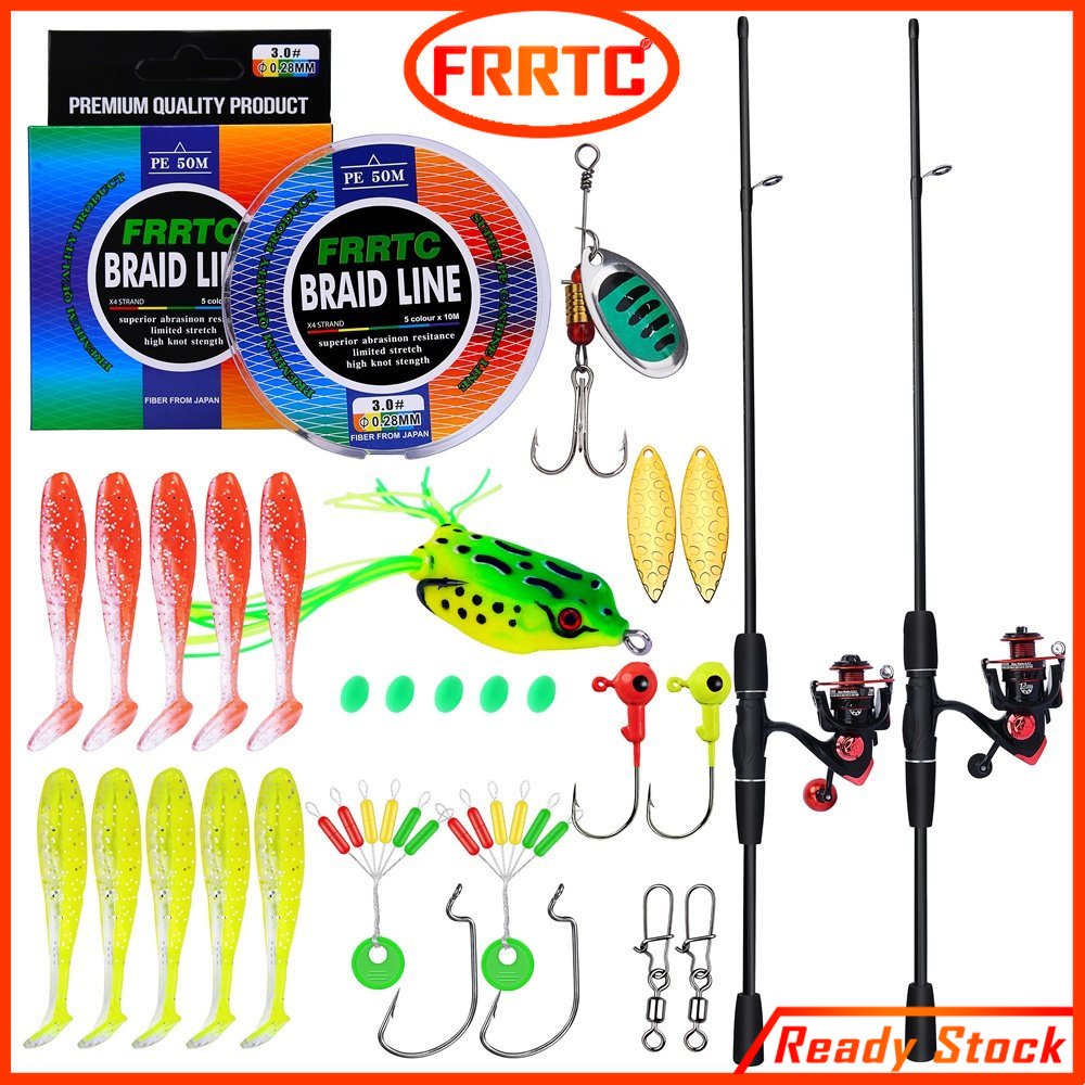FRRTC Fishing Rod Reel Set 1.65m/1.8m Spinning Fishing Rod and Reel Set ...
