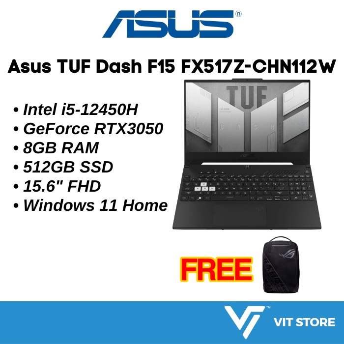 Komputer Riba Gaming Asus TUF Dash F15 FX517Z-CHN112W (Intel Core i5 ...
